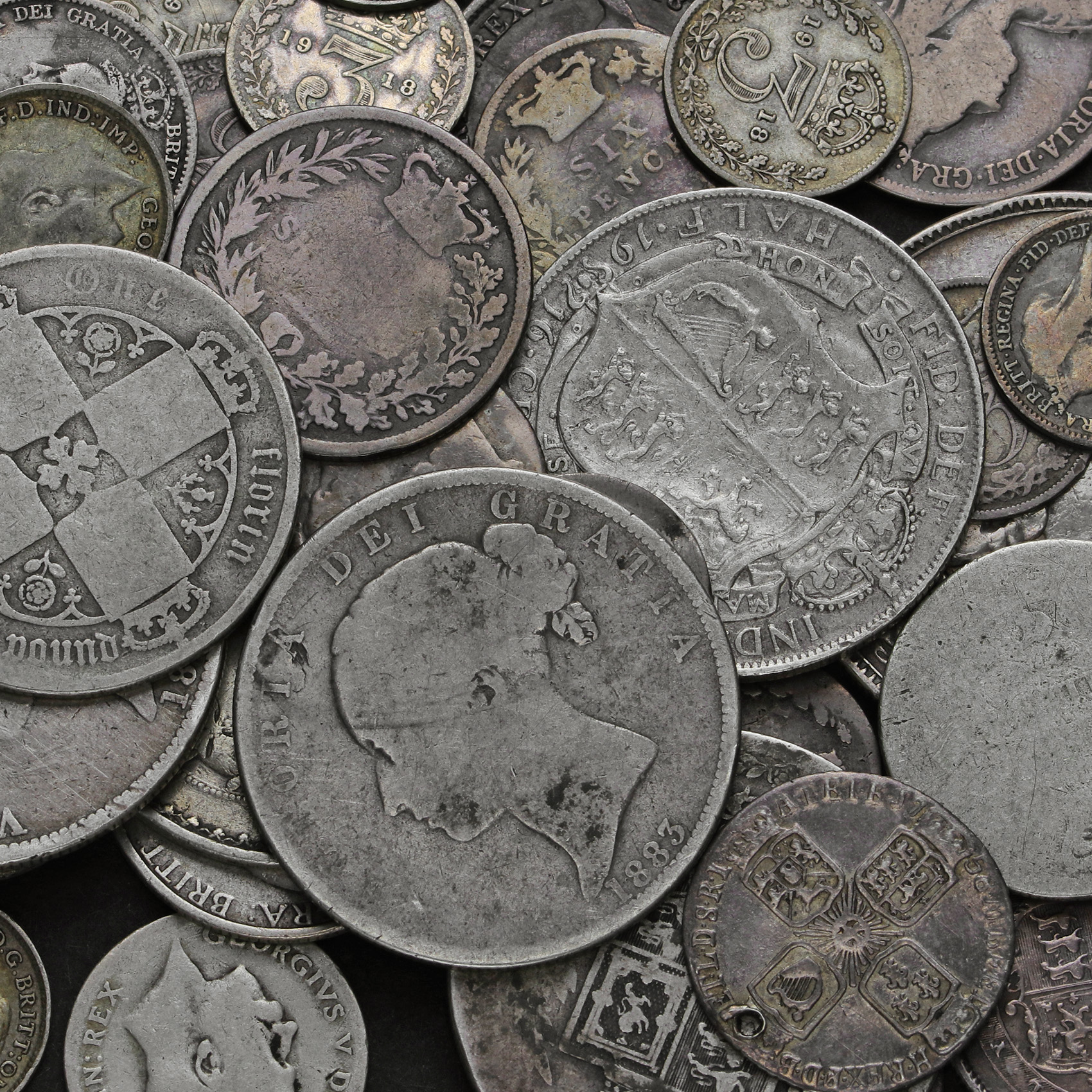 212 Grams of Circulated Pre 1920 British .925 Silver Bullion Investment ...