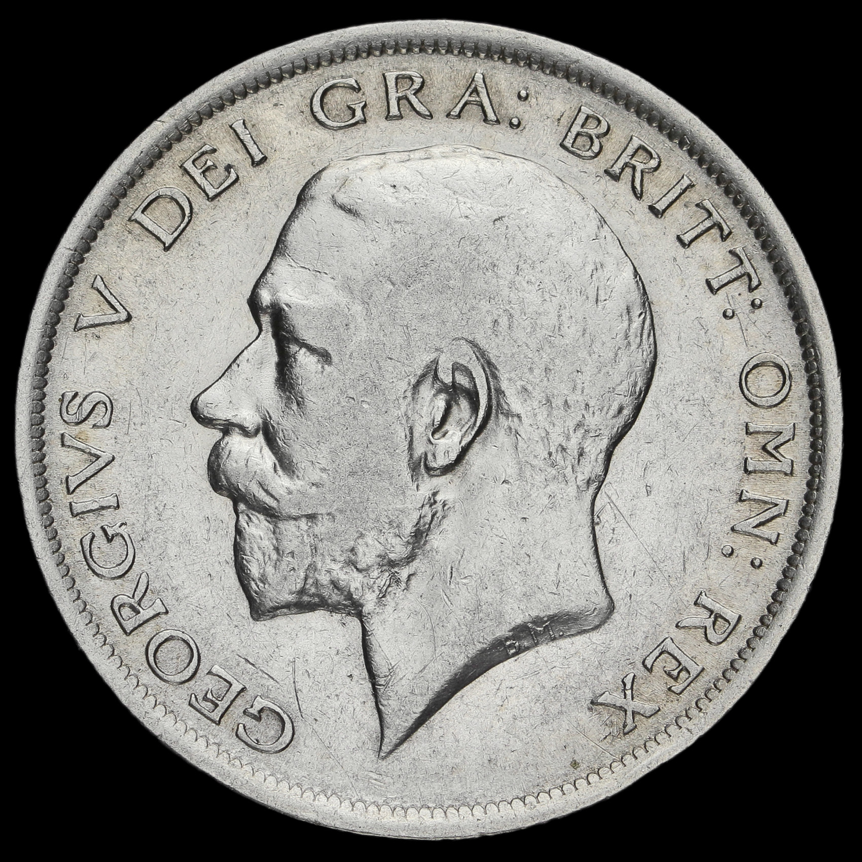 1919 George V Silver Half Crown, Scarce, GF